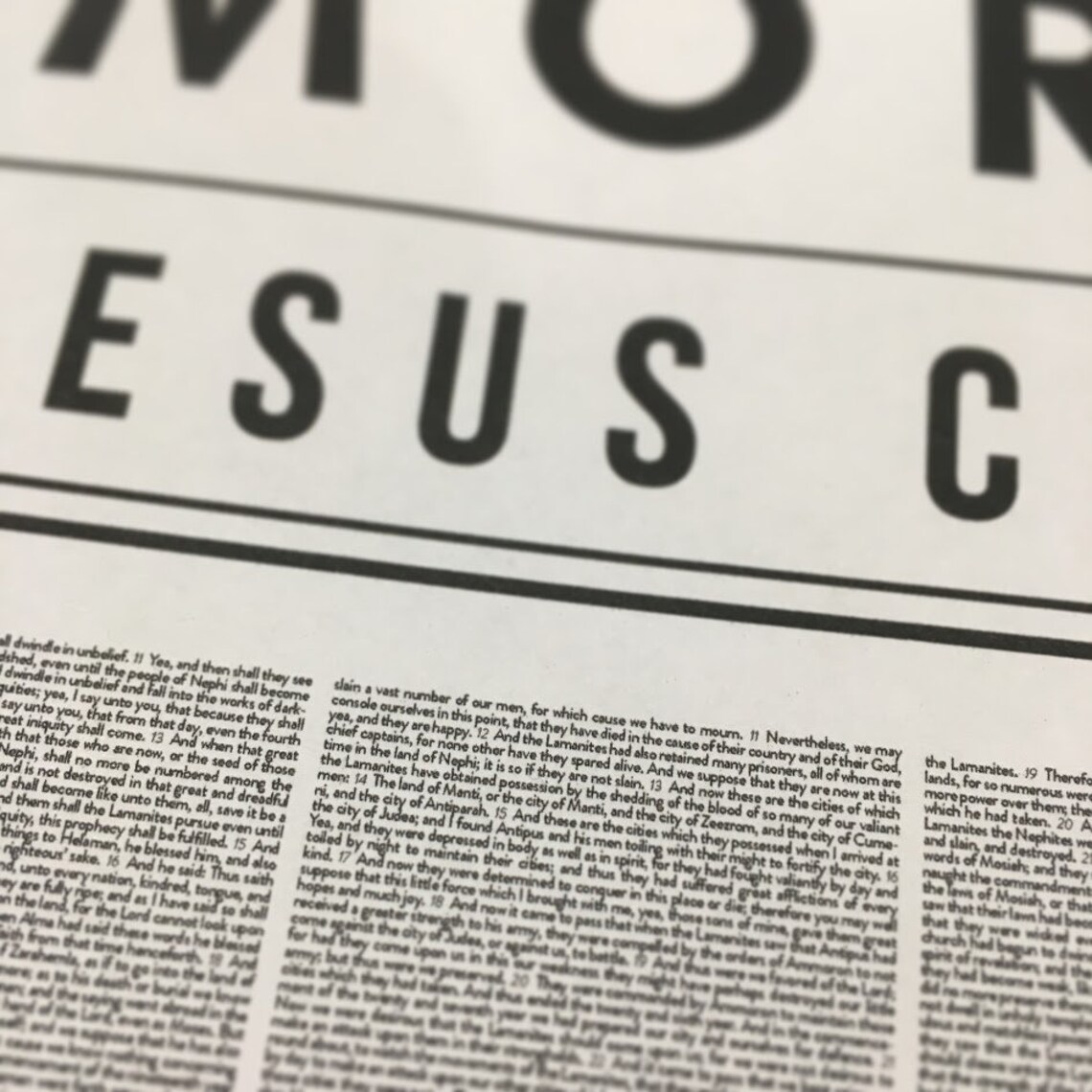 The Book of Mormon Text as Art Poster Full Book on the Wall - Etsy