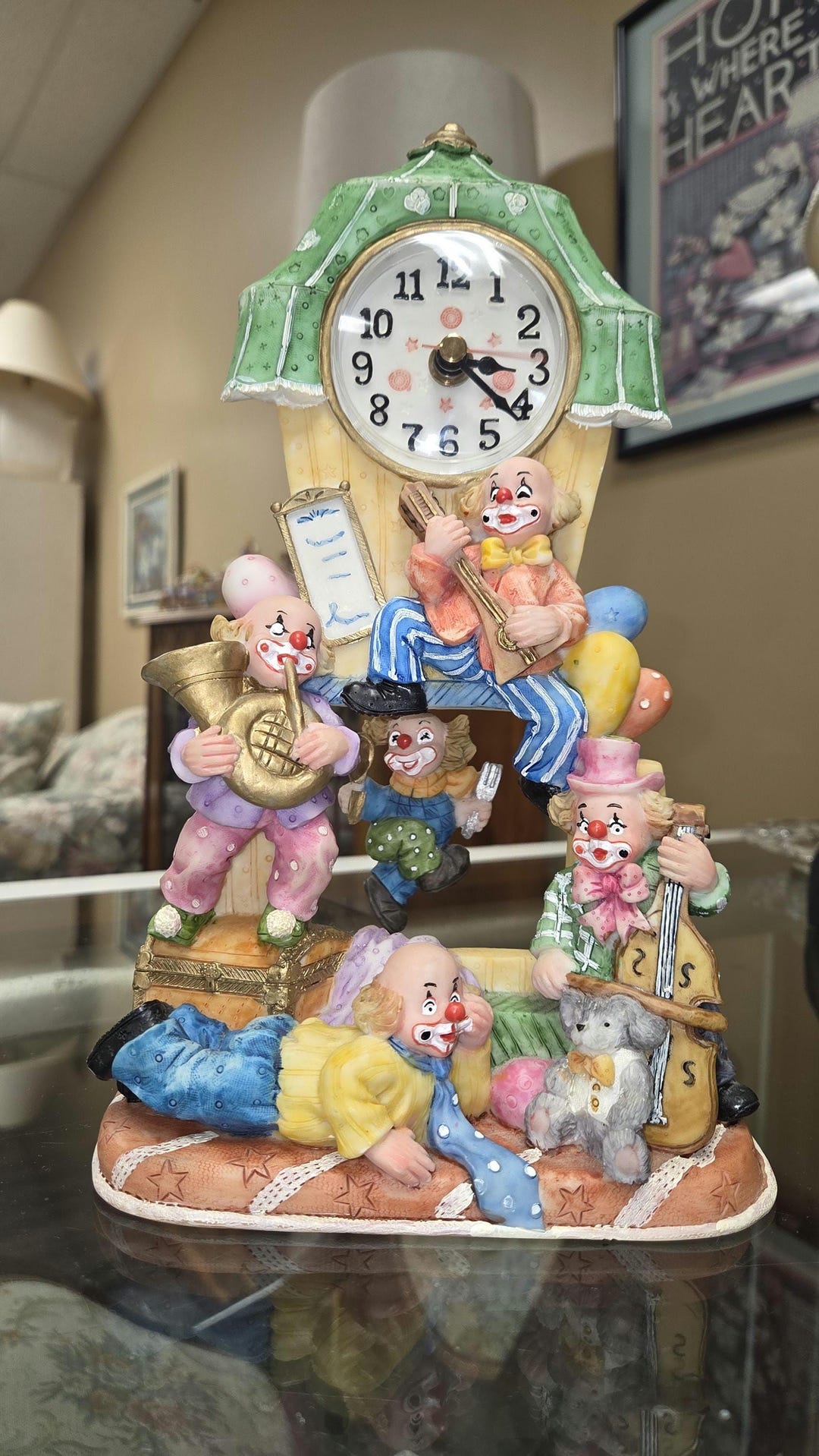 Cute Colorful Circus Clown Clock Pendulum Clock Wall Mount or Free ...