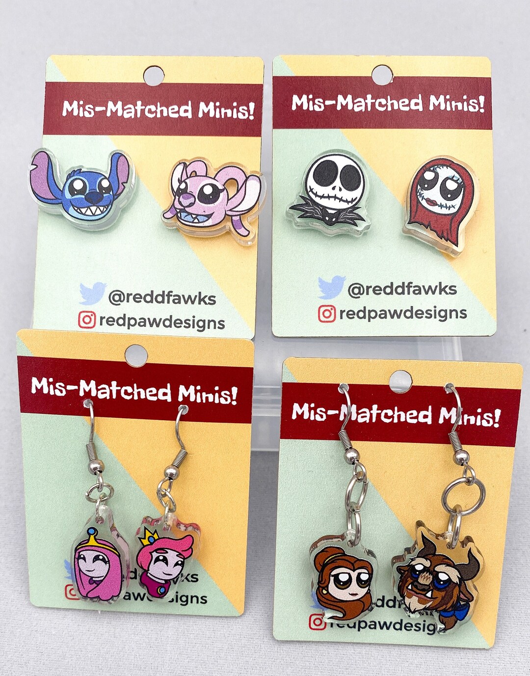 Mis-matched Mini Earrings: Animation - Etsy