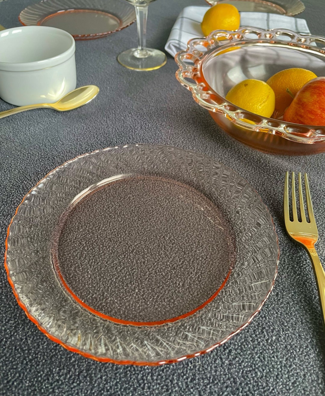 Vintage Pink Glass Side Plates (set of 4) - Etsy