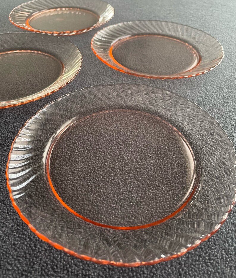 Vintage Pink Glass Side Plates (set of 4) - Etsy