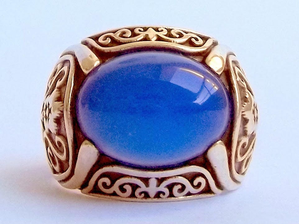 925 Sterling Silver Men's Ring With Totally Handmade Real Lapis Lazuli ...