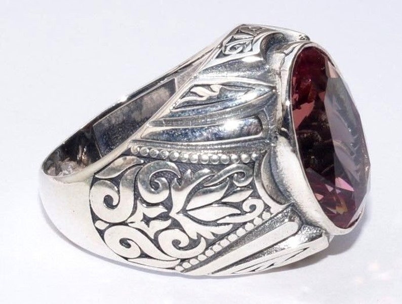 925 Sterling Silver Men's Ring With Totally Handmade Real - Etsy