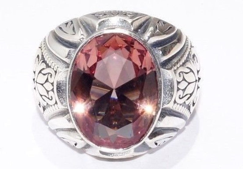 925 Sterling Silver Men's Ring With Totally Handmade Real Colour ...