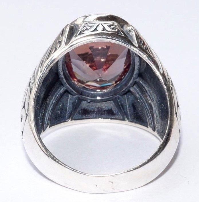 925 Sterling Silver Men's Ring With Totally Handmade Real Colour ...