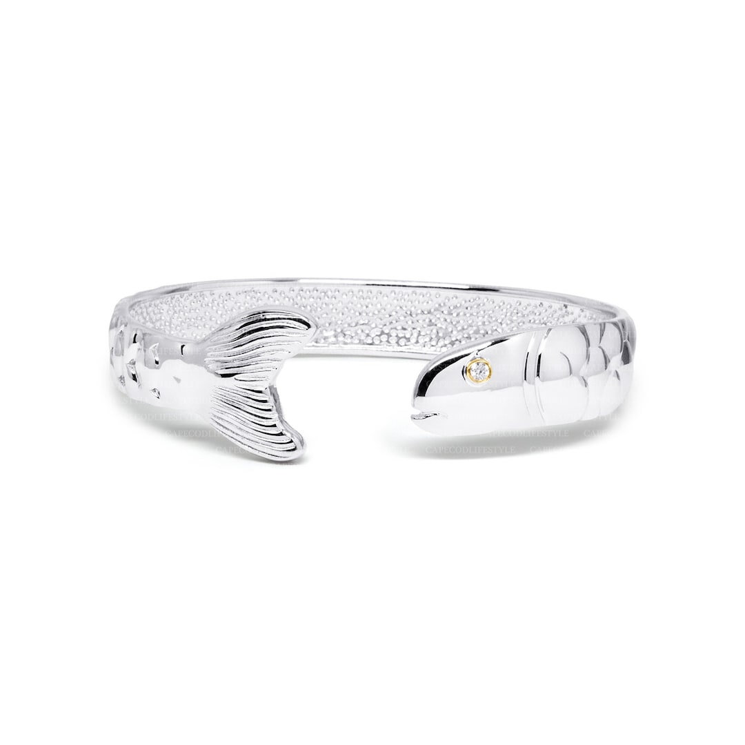 Cape Cod Fish Bracelet - Diamond Eye - Solid 925 Silver & Genuine ...