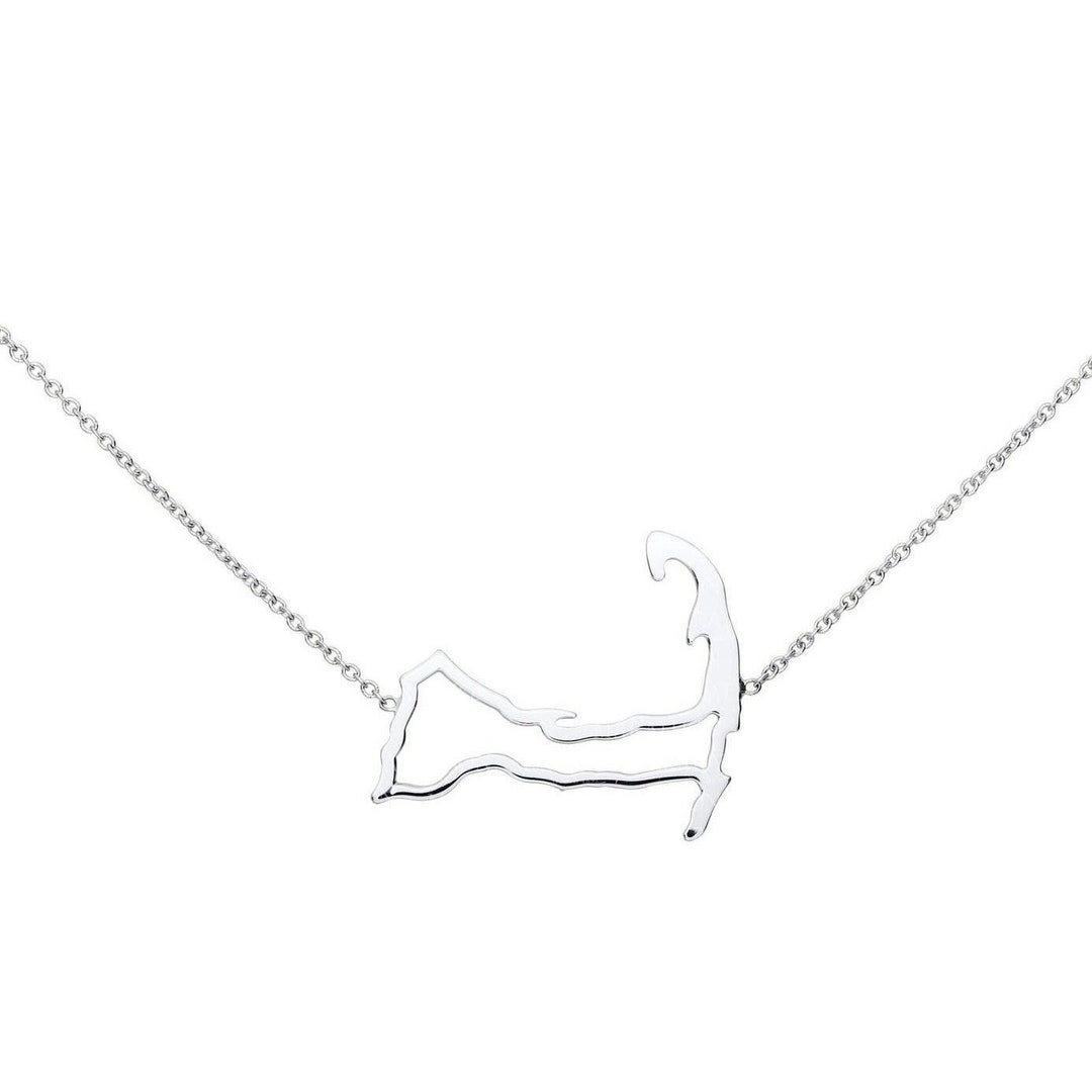 Cape Cod Map Outline Necklace Made in Solid Sterling Silver - Etsy