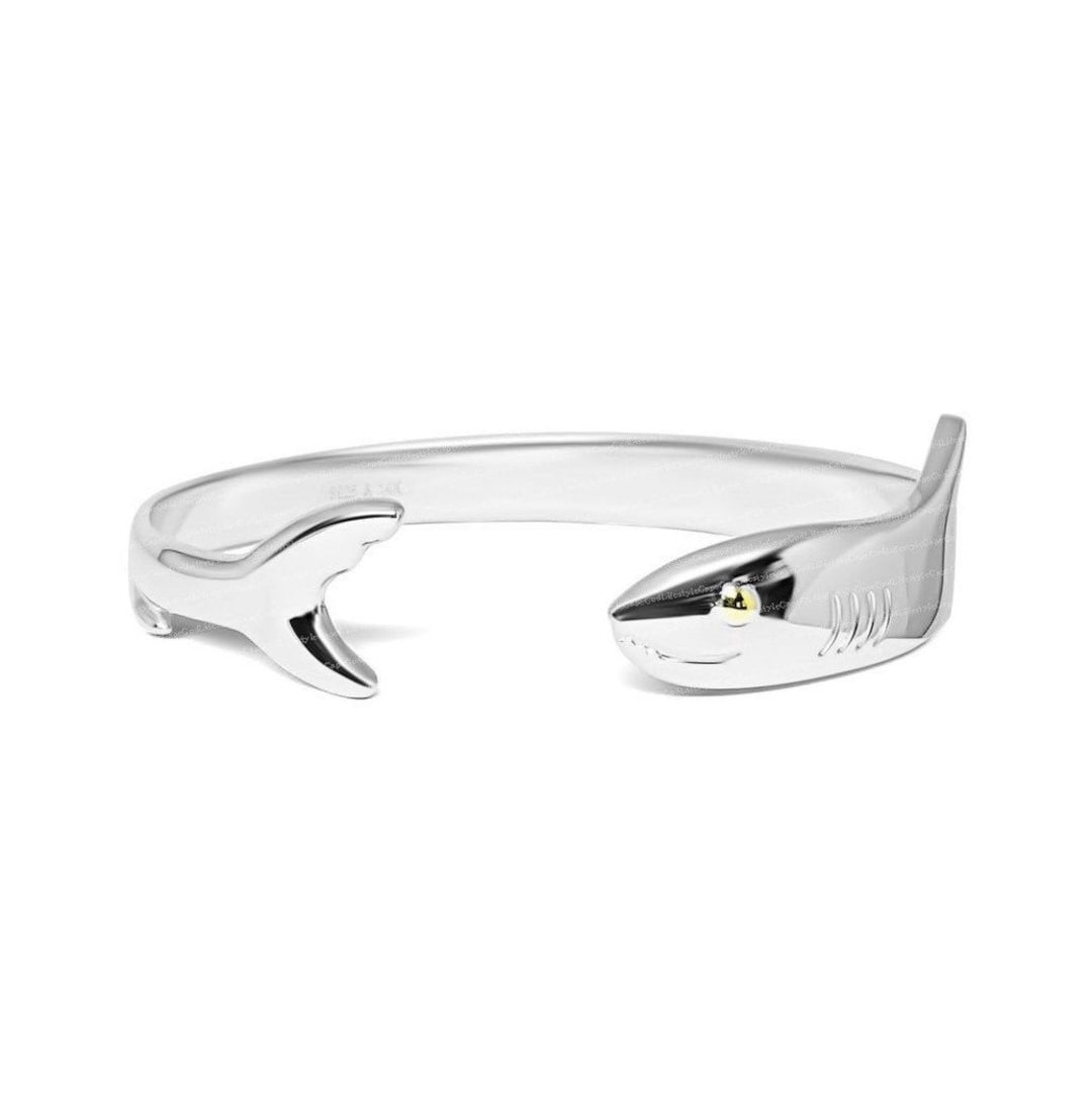 Cape Cod SHARK Bracelet - Solid 925 Silver & Real 14k Gold Eye - Cape ...