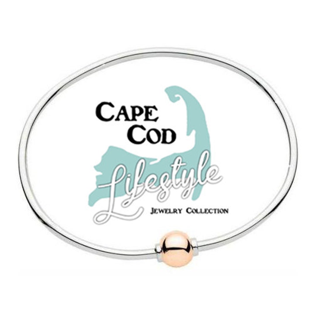 Made on Cape Cod. Bracelet With 14k ROSE Gold Screw Ball & Sterling ...