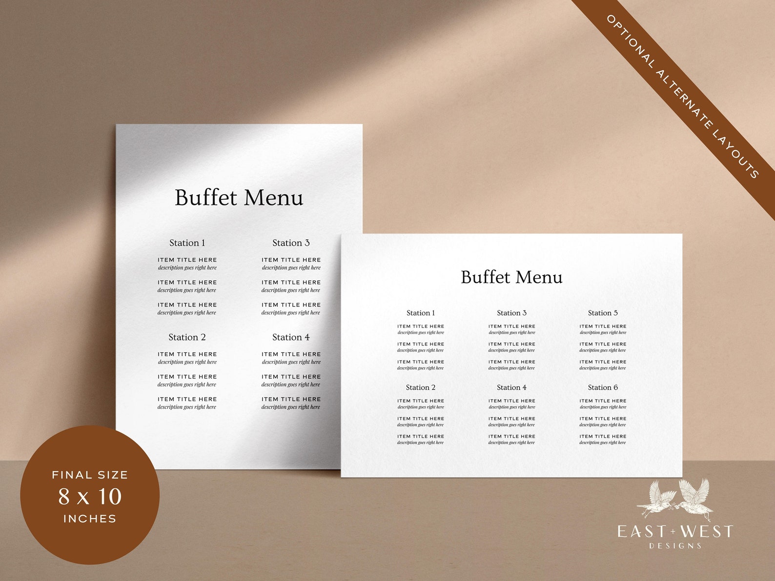 Minimalist Menu Sign Template Printable Buffet Menu Sign for - Etsy