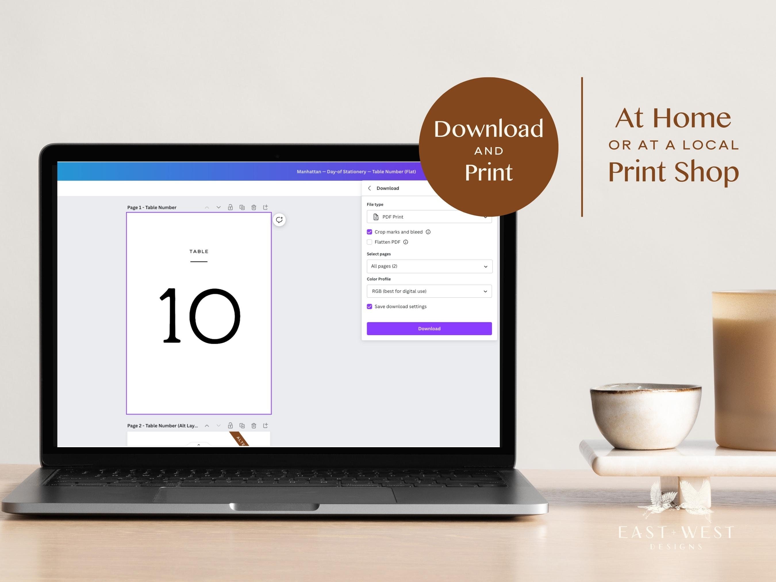 Modern Table Number Template, Wedding Table Number Card, Fully Editable ...