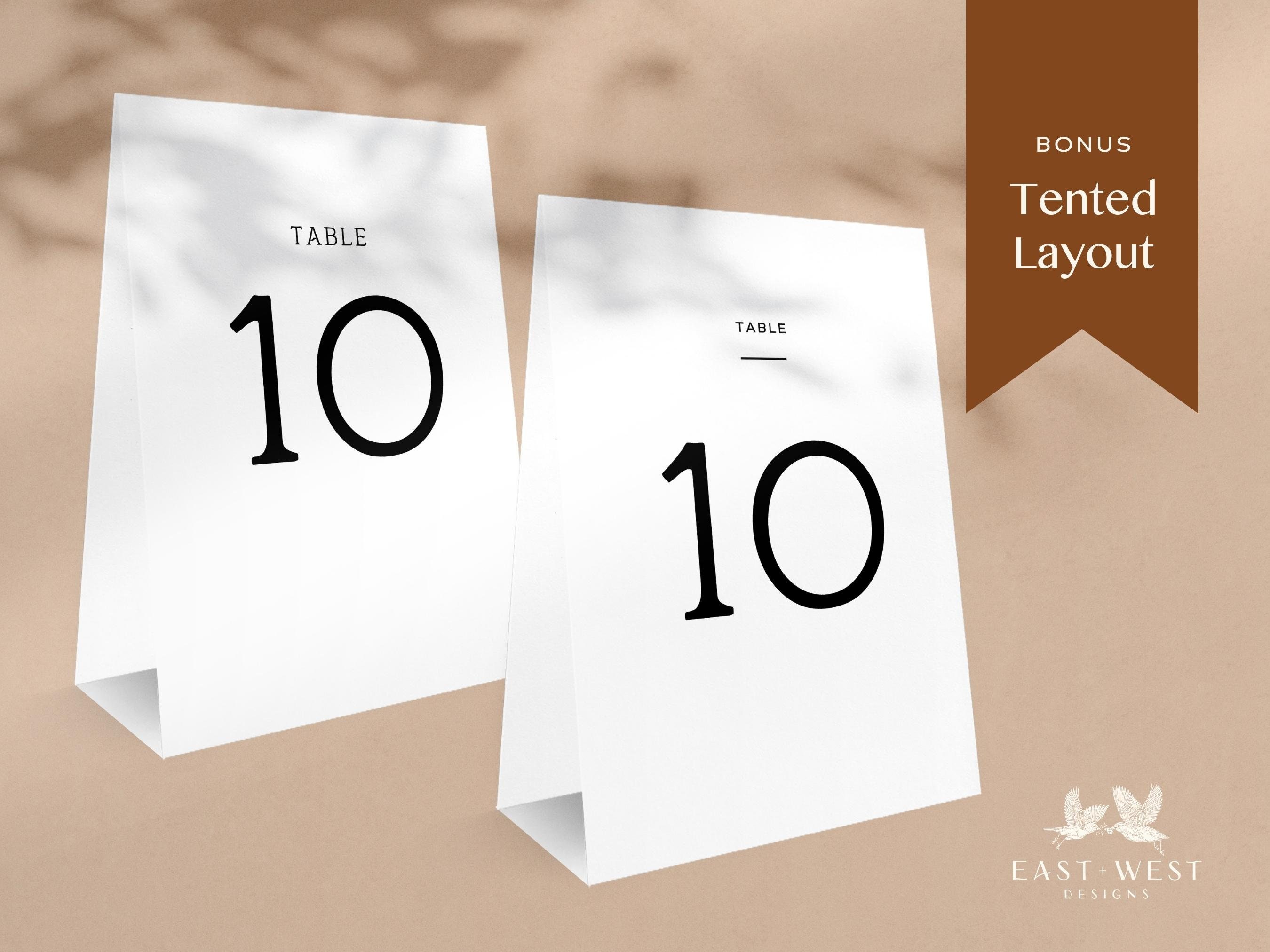 Modern Table Number Template, Wedding Table Number Card, Fully Editable ...