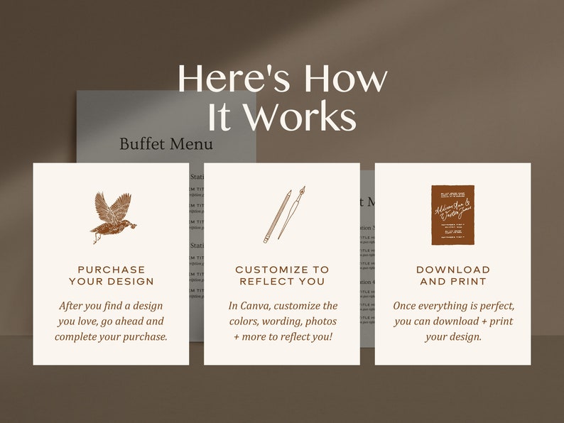 Minimalist Menu Sign Template, Printable Buffet Menu Sign for Wedding ...