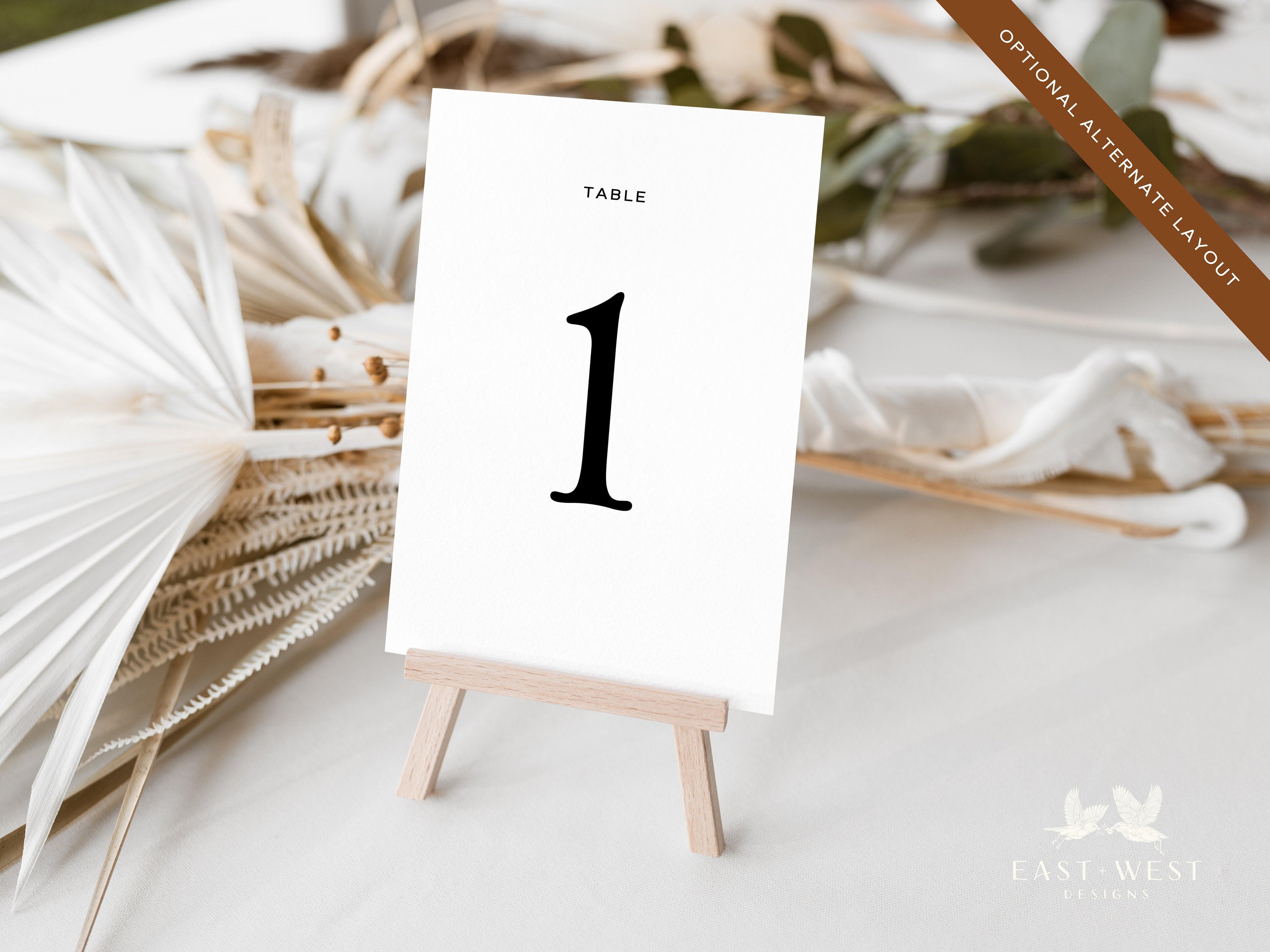 Minimalist Table Number Template Wedding Table Number Card - Etsy