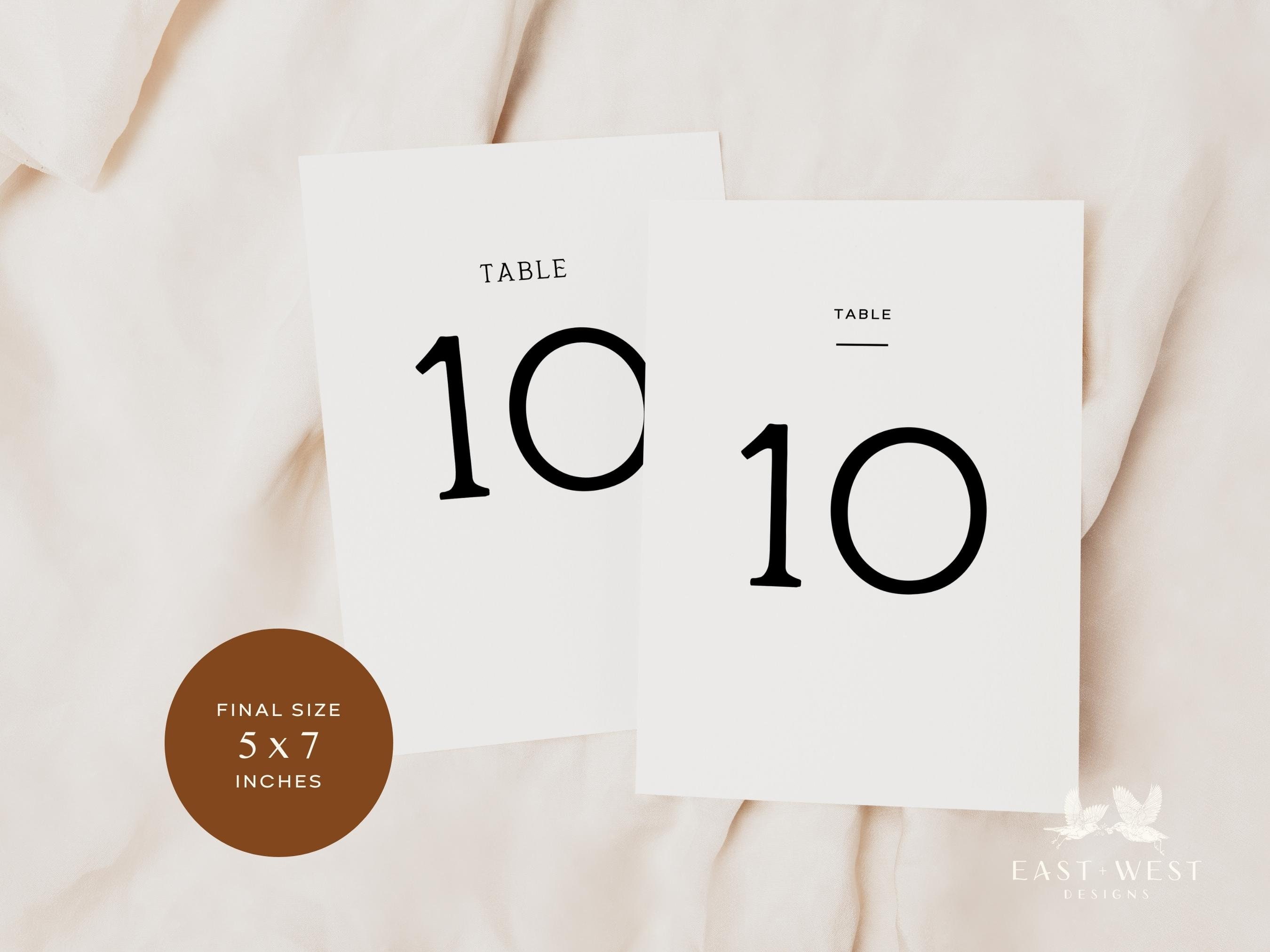 Modern Table Number Template, Wedding Table Number Card, Fully Editable ...