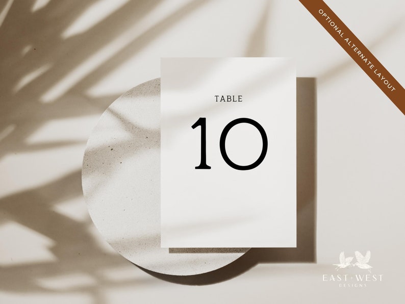 Modern Table Number Template, Wedding Table Number Card, Fully Editable ...