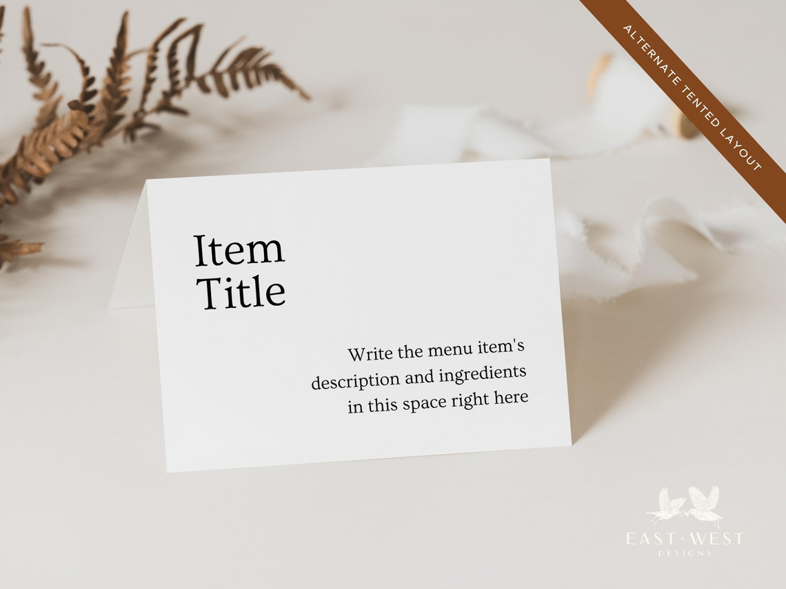 Minimalist Buffet Menu Sign Template Printable Buffet Menu - Etsy