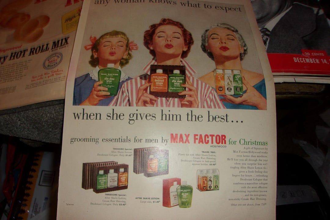 Vintage Advertisement for Max Factor Christmas Men's After Shave - Etsy