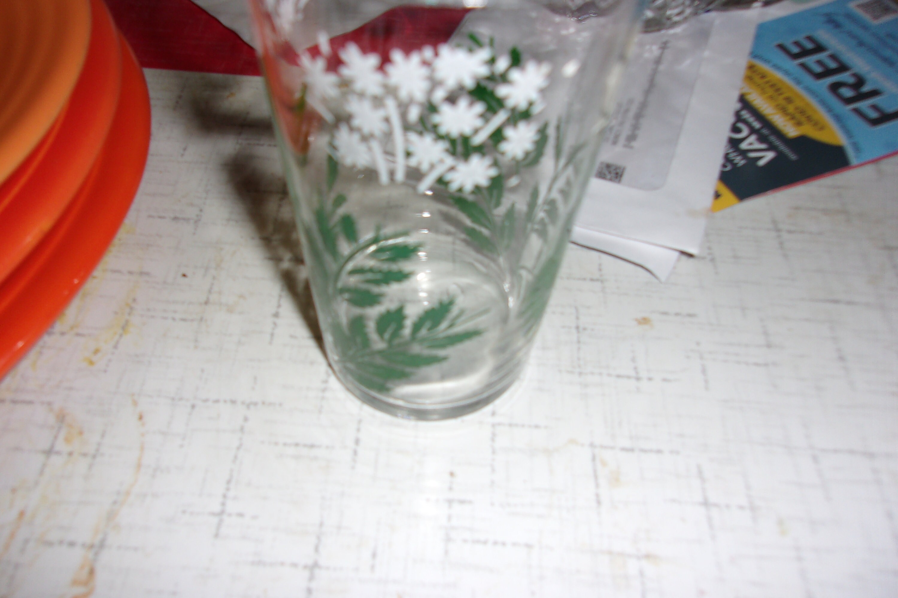 Hand Painted Flower Drinking Glass - Etsy