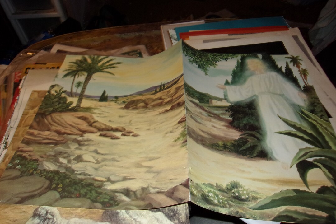 A 4 Sided Picture - One Side is of an Angel Appearing and the Other is ...