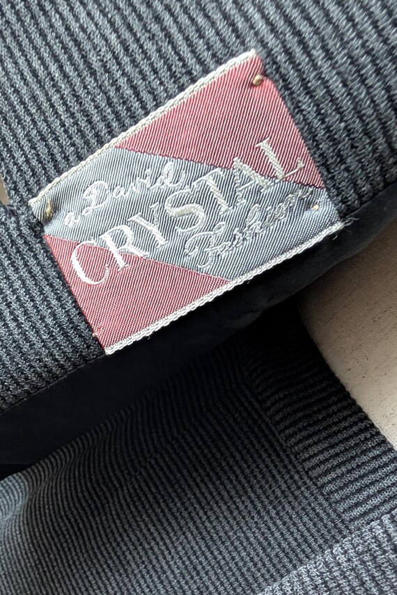 1950s 1960s David Crystal Fashions Vintage Dark Grey … - Gem