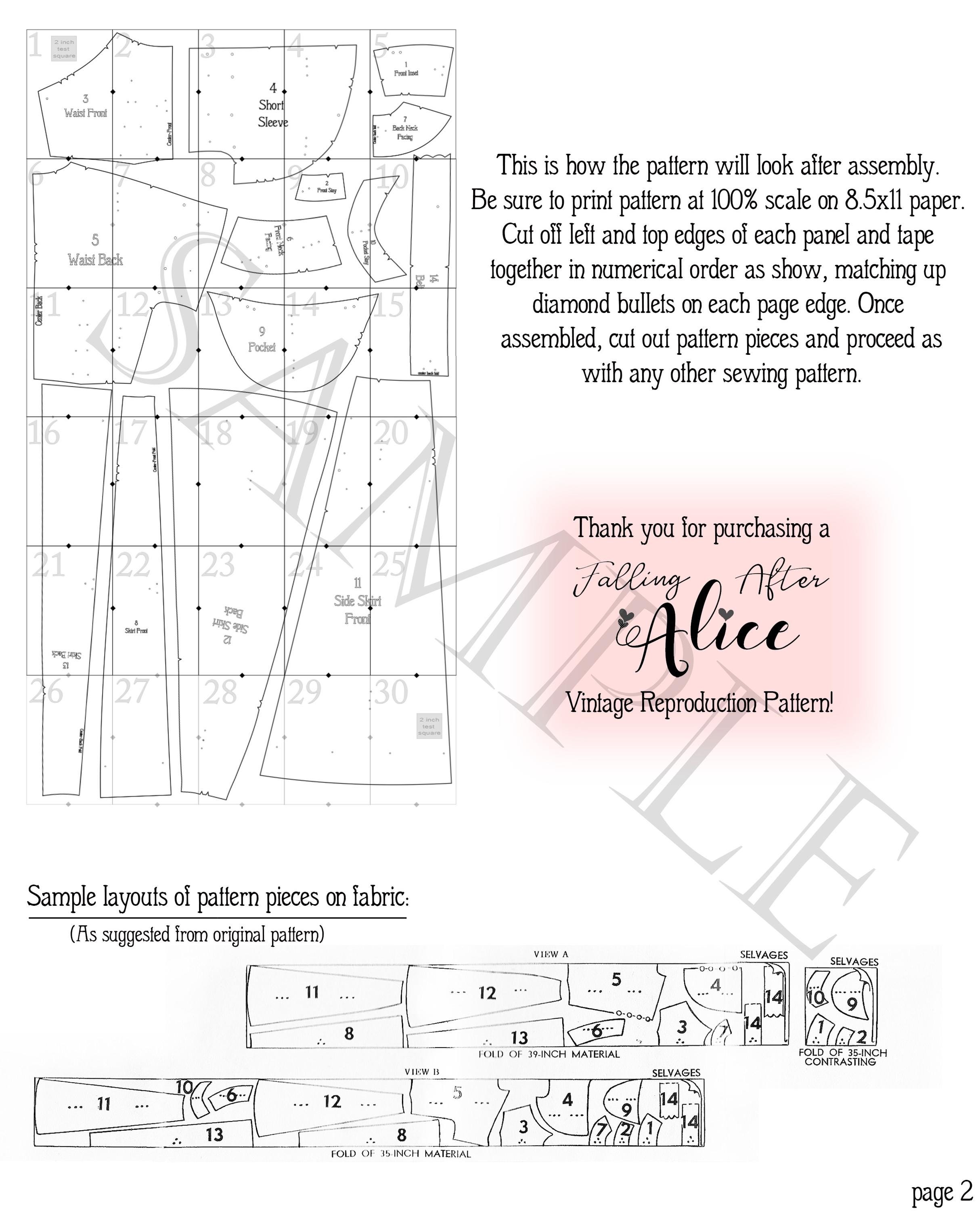 1950s Vintage Sewing Pattern Digital Printable PDF 50s Caplet Gathered ...