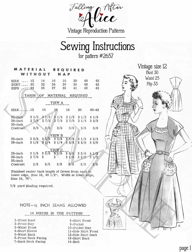 1950s Vintage Sewing Pattern Digital Printable PDF 50s Caplet Gathered ...
