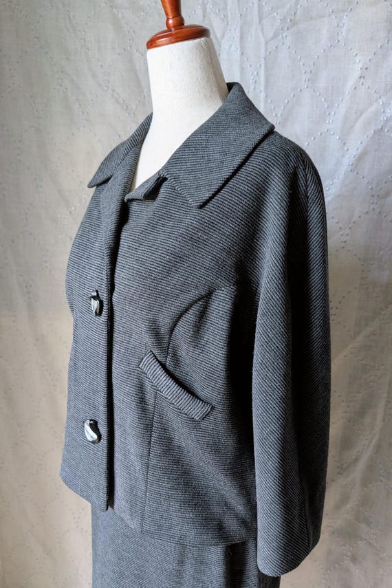 1950s 1960s David Crystal Fashions Vintage Dark Grey … - Gem