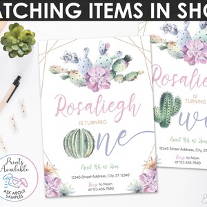 Cactus Succulent Milestone Birthday Board Poster, Girl First Birthday ...