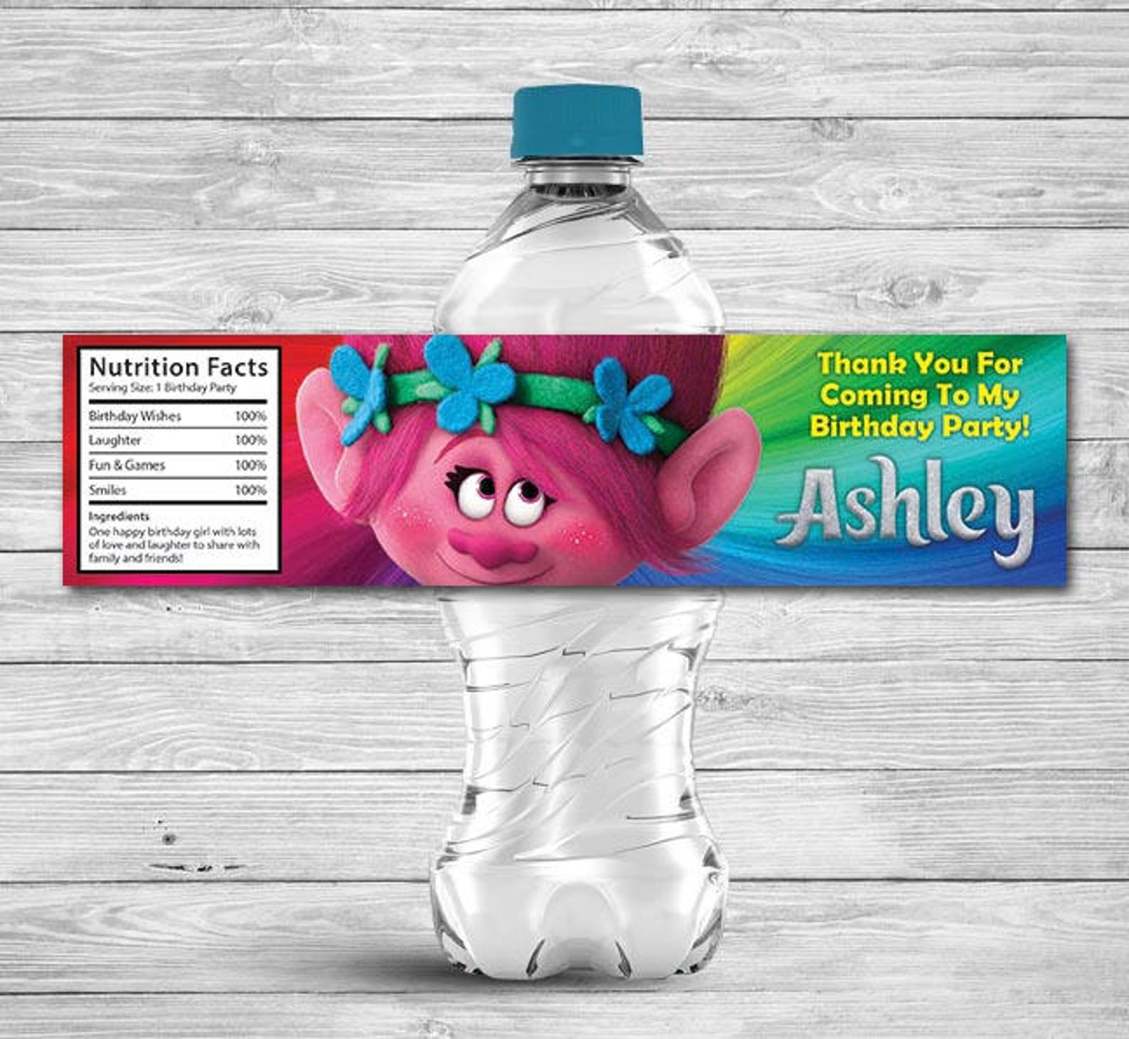 Trolls Water Bottle Label Poppy Branch Label Trolls Birthday - Etsy Sweden