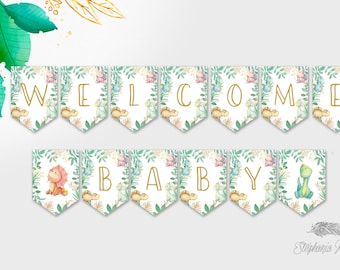 Dinosaur Baby Shower Banner | Etsy