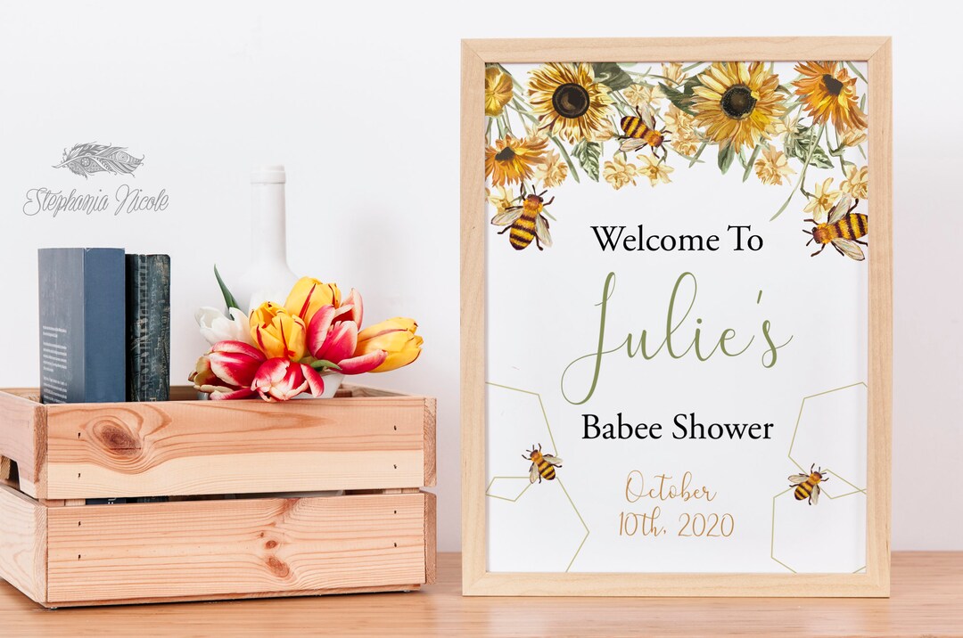 Bee Baby Shower Welcome Sign Oh Babee Bumblebee Honeybee - Etsy