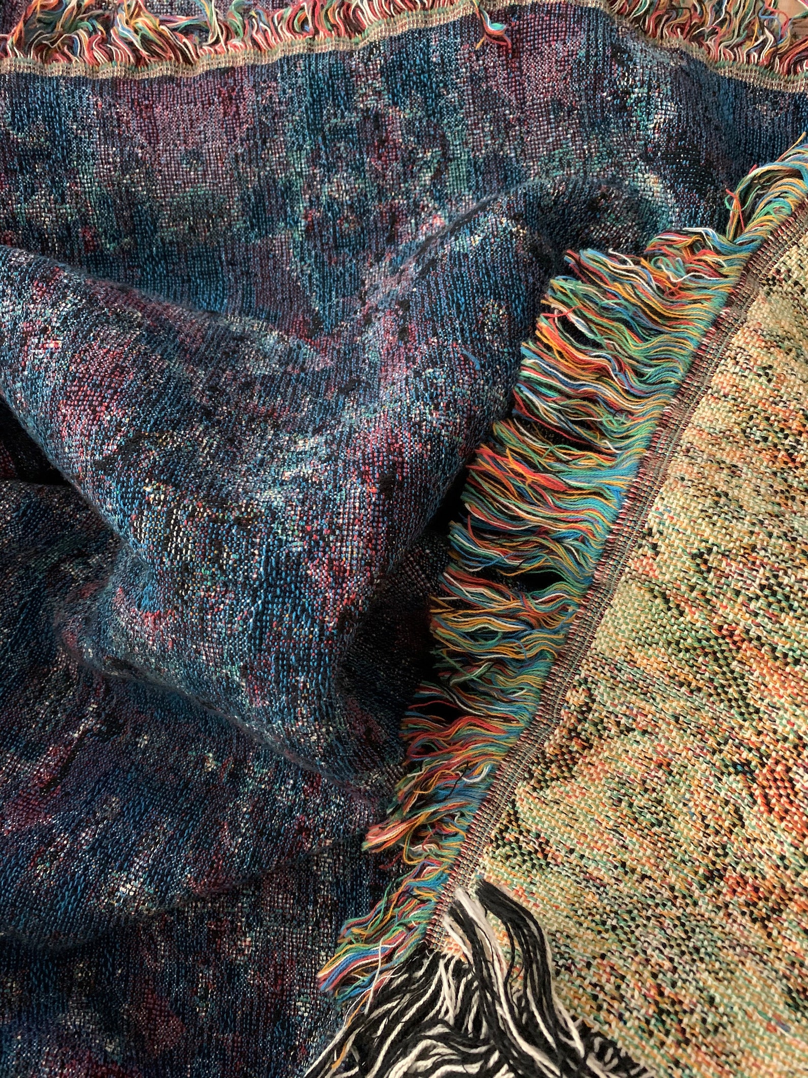 Purple Woven Throw Blanket With Fringe. Plum Throw Blanket for - Etsy