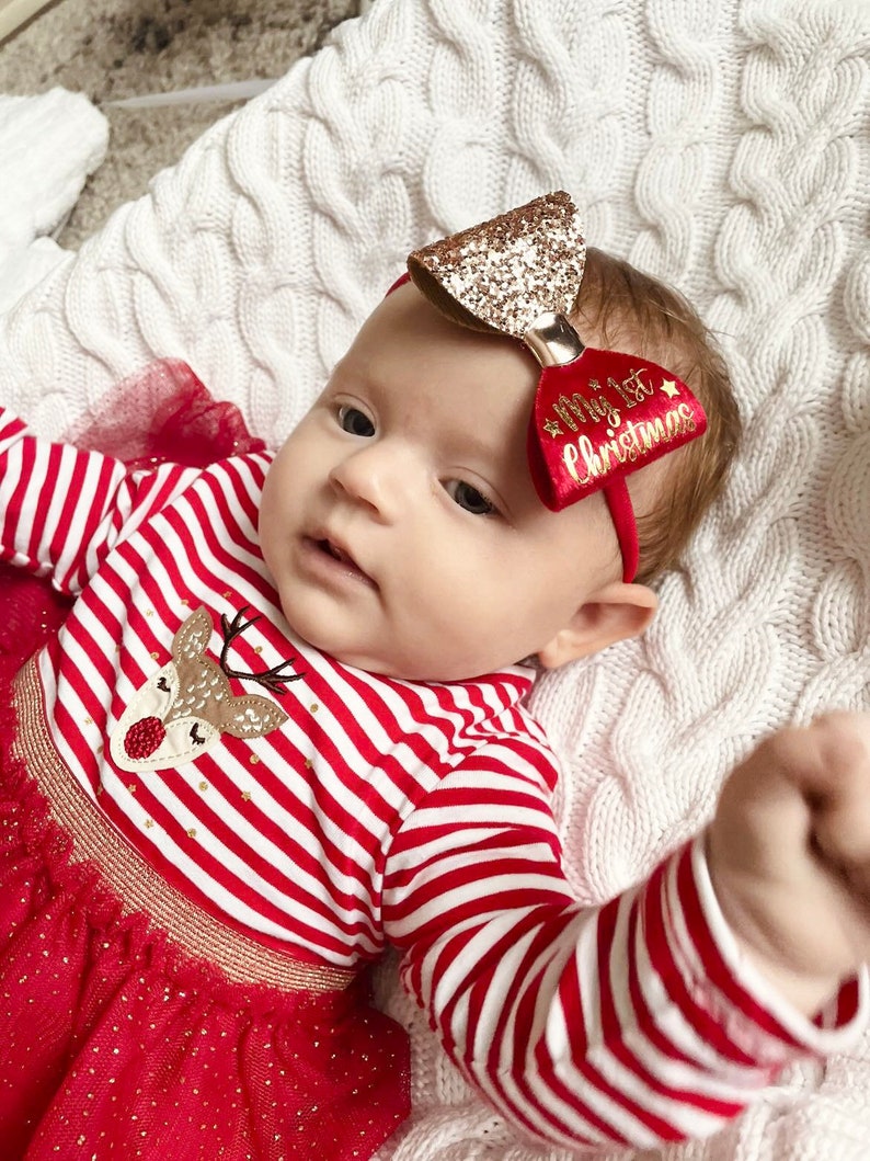 First Christmas Bow Baby Girl Christmas Bow Red Hair Bow - Etsy