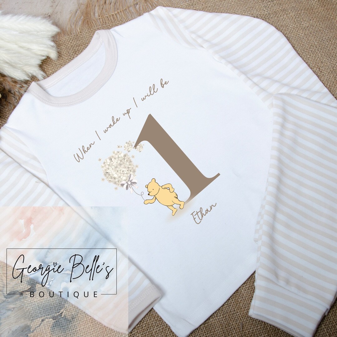 Bear Birthday Pyjamas 1st Birthday When I Wake up Ill Be - Etsy