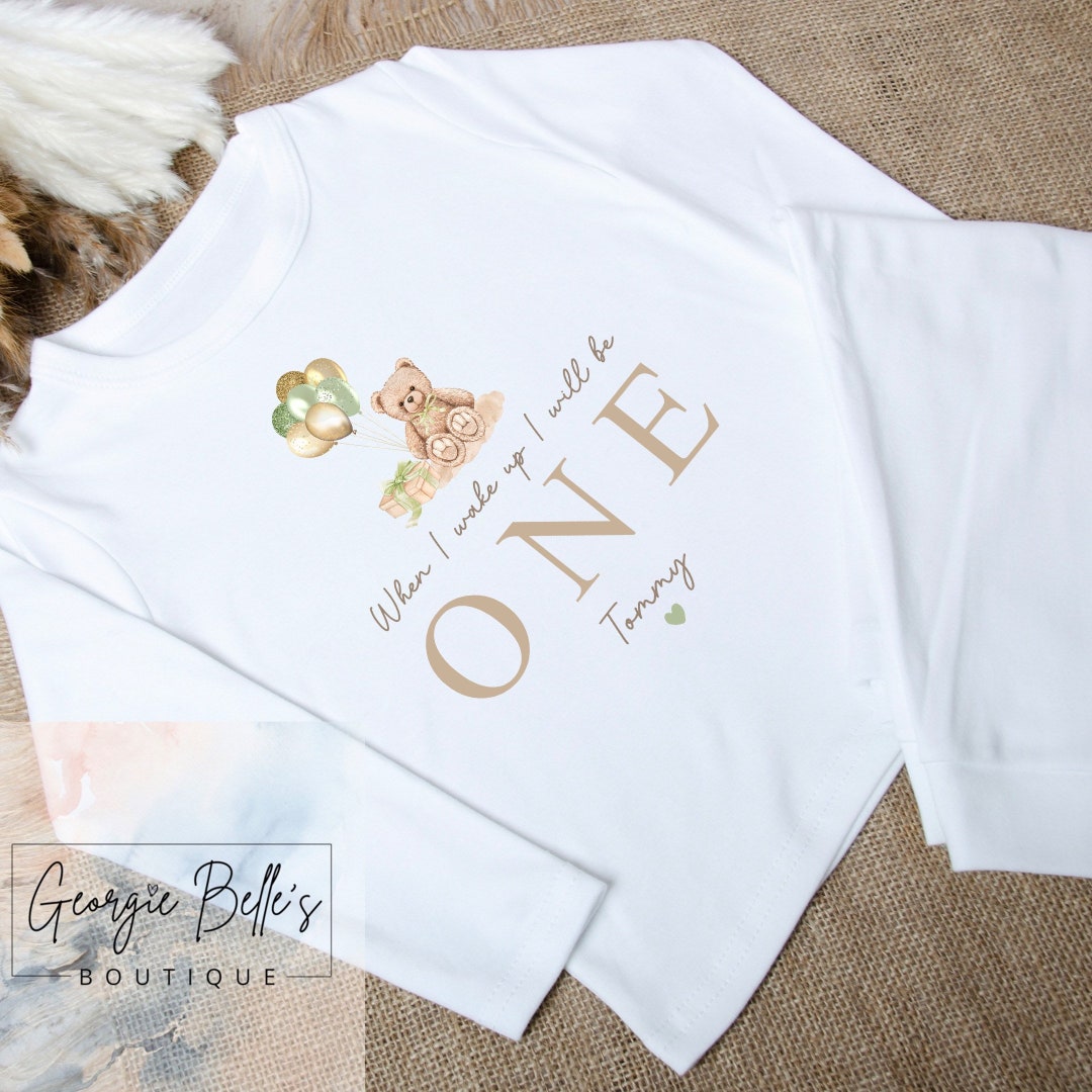 Teddy Bear First Birthday Pjs, I Wake up Ill Be One / Two / Three, I Am ...