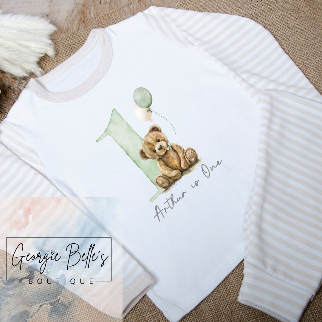 Teddy Bear First Birthday Pjs, I Wake up Ill Be One / Two / Three, I Am ...
