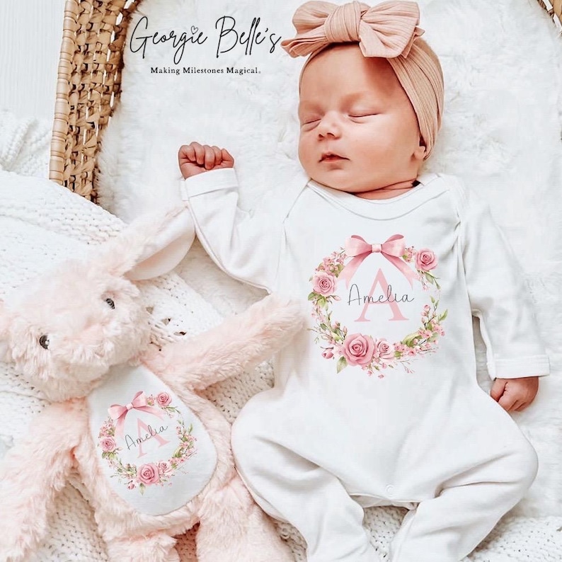 Personalised Gifts for New Baby Girl | Personalised Babygrow | Baby ...