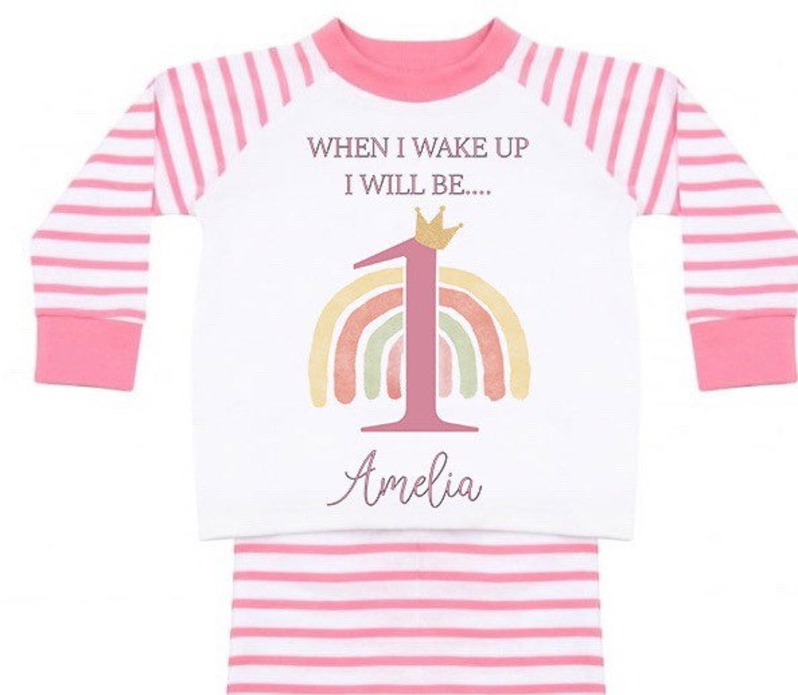 Girls personalised birthday pjs birthday pyjamas 1st | Etsy