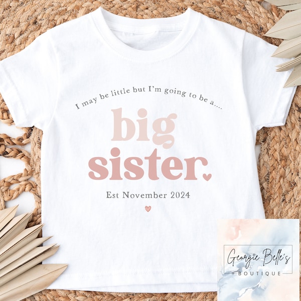 Big Sister Personalised T Shirt Etsy