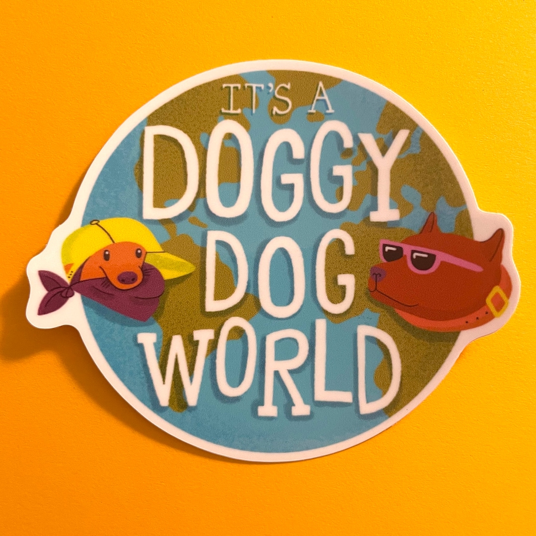Doggy Dog World Sticker - Etsy