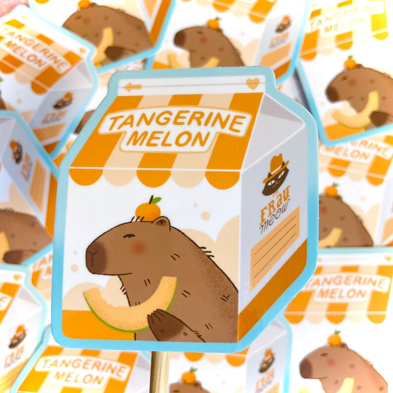 Capybara Milk Carton Sticker - Etsy