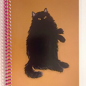 Black Cat Spiral Notebook - Etsy