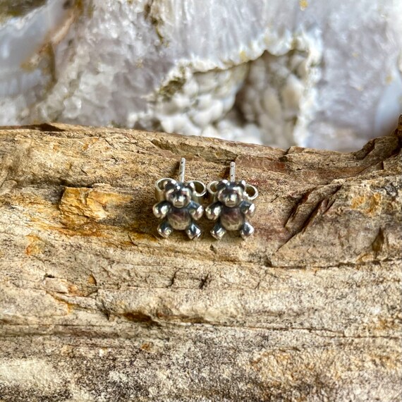 Retired James Avery Teddy Bear Earrings - Gem