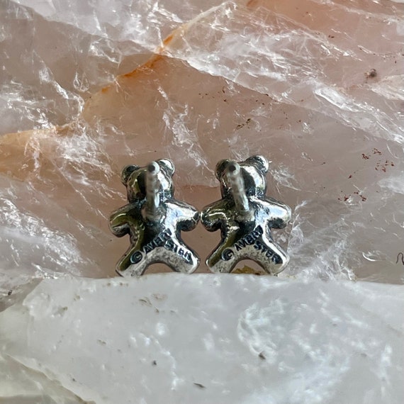 Retired James Avery Teddy Bear Earrings - Gem
