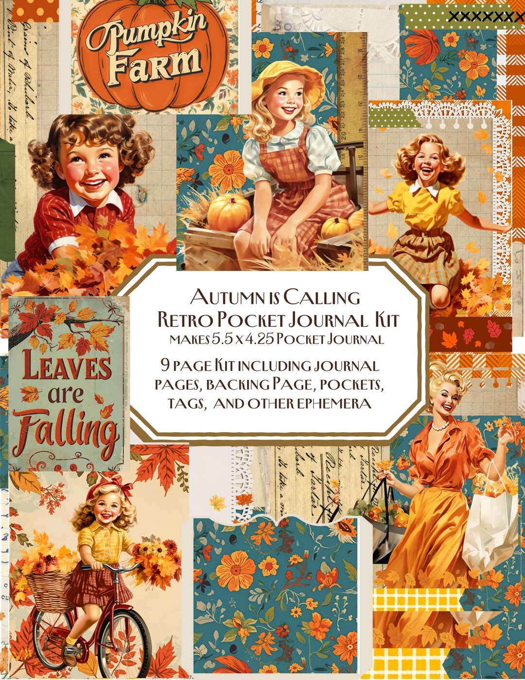Autmn is Calling Retro Journal, Printable, Digital, 1950's, Journal ...