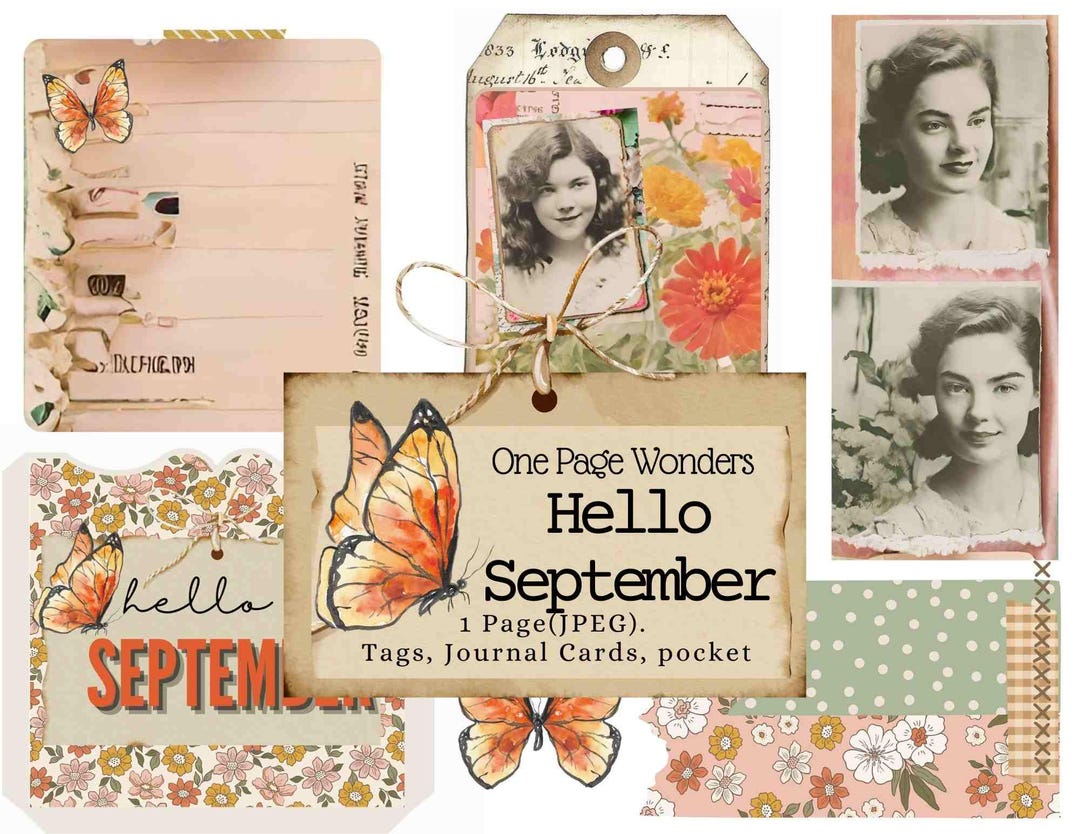 September Journal Cards: Autumn Art, DIY Tags (JPEG) - Etsy