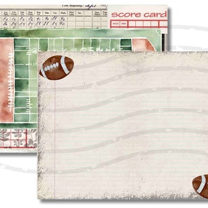 Highschool Vintage Football Printable Journal Mini-kit, Junk Journal ...