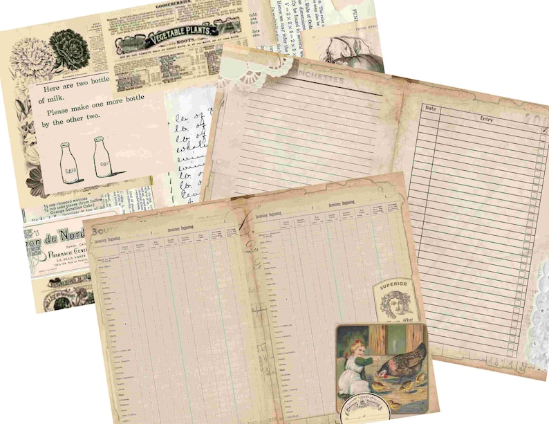 Chicken Farm Digital Journal Kit Printable Farm Farm - Etsy