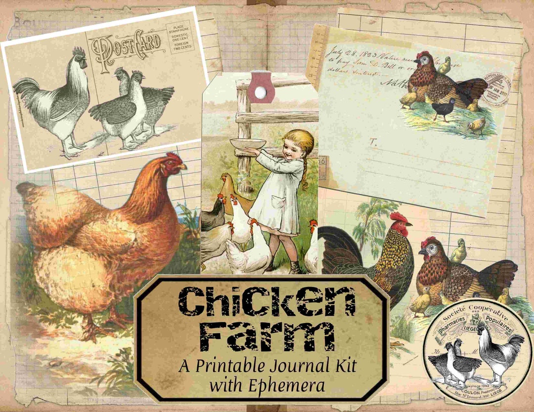 Chicken Farm Digital Journal Kit, Printable Farm, Farm Journal, Junk ...